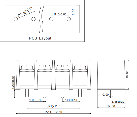 30A栅栏式PCB接线端子 KF65C 11.0mm DG65C B 高正 连接器 接插件-阿里巴巴