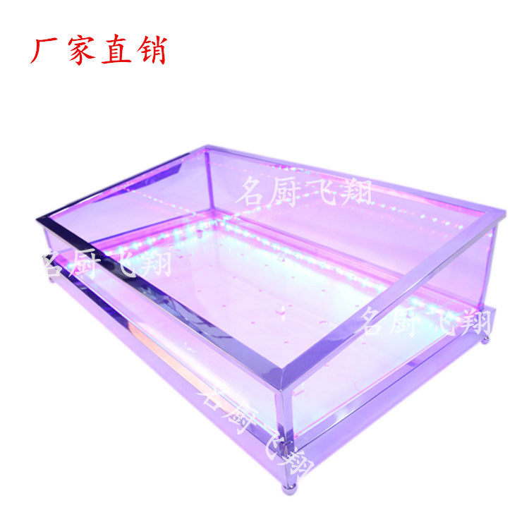 Custom stainless steel ice tray LED luminous buffet ice tank Wine and ...