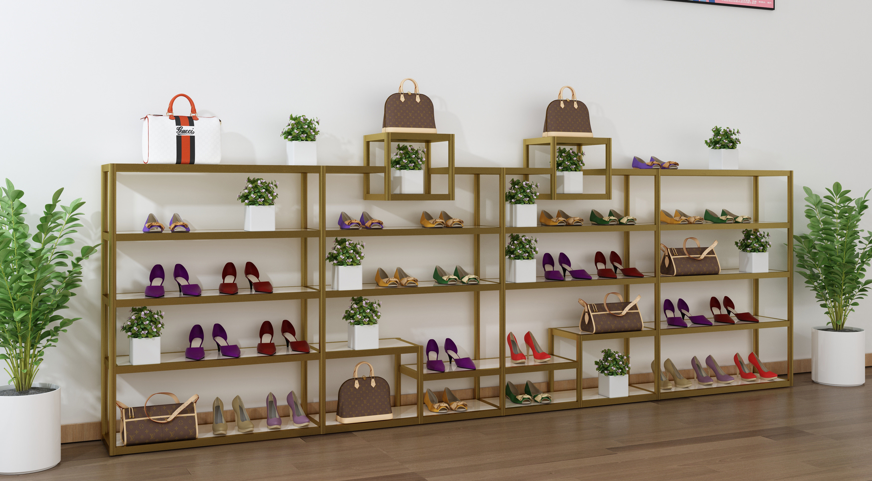New shoe store shoe rack fashion combination Multi-layer shoe store ...