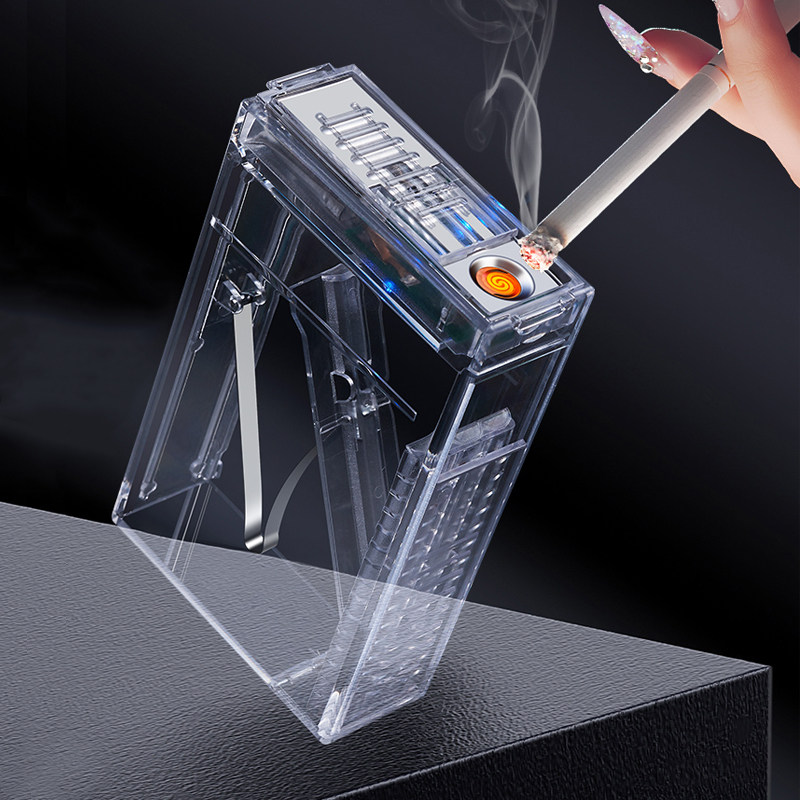 How does the automatic pop-up cigarette case, rechargeable lighter ...