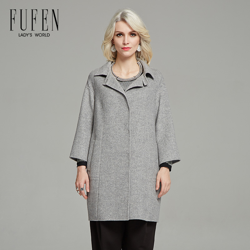 Купить женский плащ осень fufen Фу Фэнь женщин и зима сплошной цвет ...