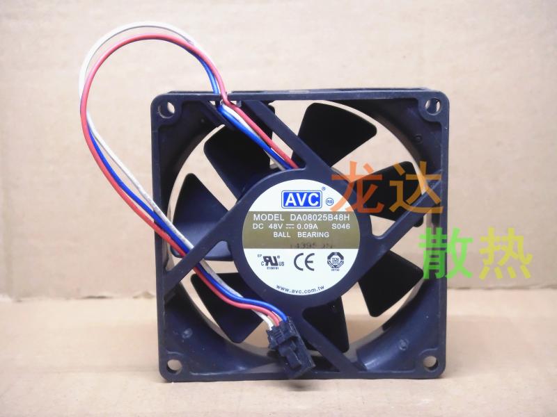 原裝 AVC 8025 48V 0.09A DA08025B48H 3線反饋訊號風扇帶溫控