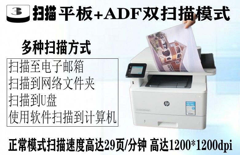 全新惠普M427fdw无线黑白激光自动双面打印复印扫描一体机M429fdw-阿里巴巴