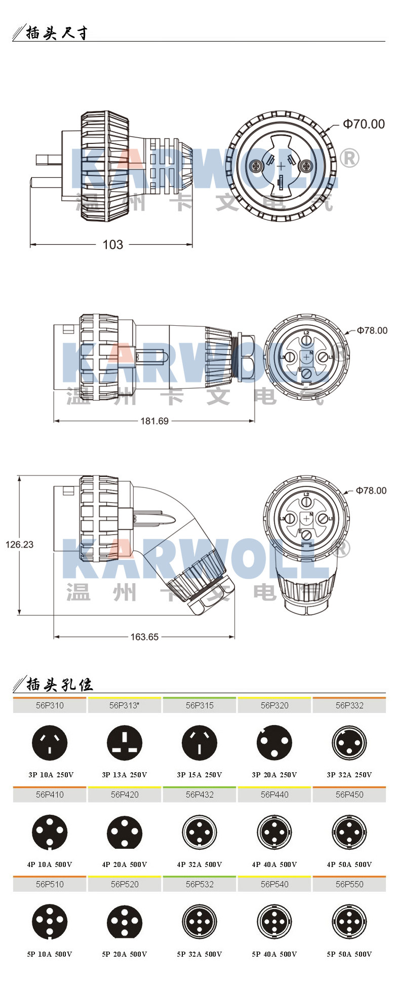 户外澳标工业防水电源插头3芯4芯5芯10A32A50A耦合连接器公头母头-阿里巴巴