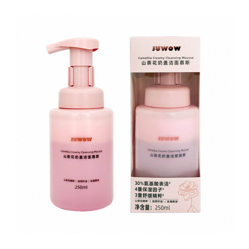 盒马JUWOW山茶花奶盖洁面慕斯250ml深层保湿温润养肤舒适温和
