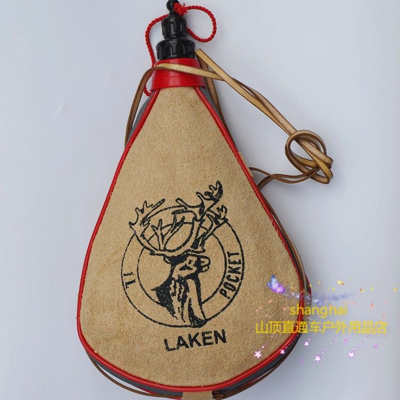 Spanish desert skin bag Jug Milk wine Pure sheepskin water bag Laken 1L ...