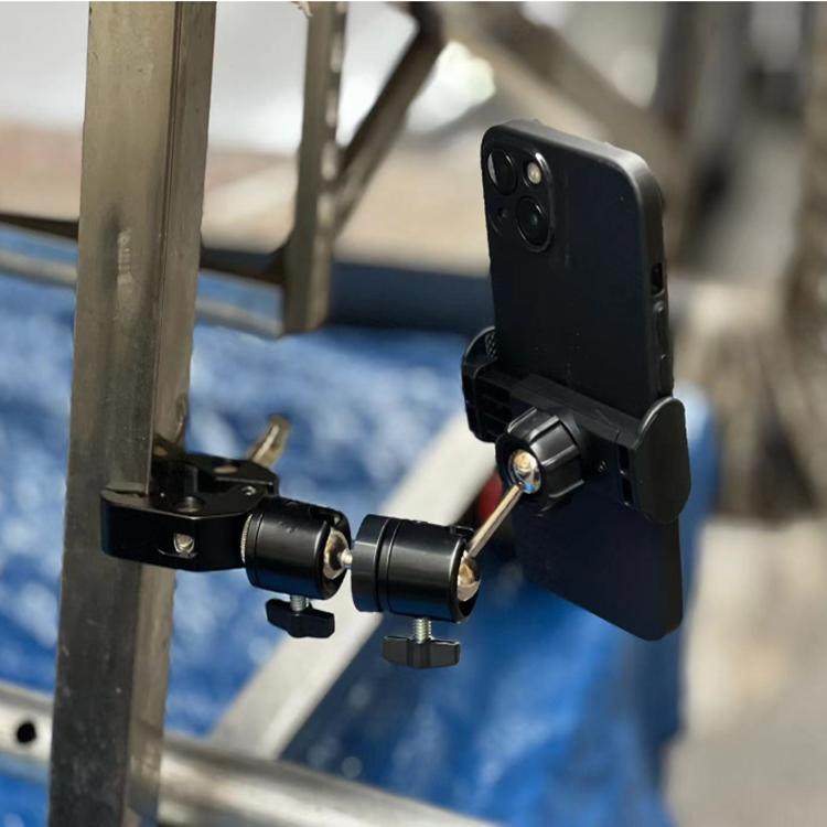 Street vendor truck phone mount: universal gimbal + metal crab claw ...