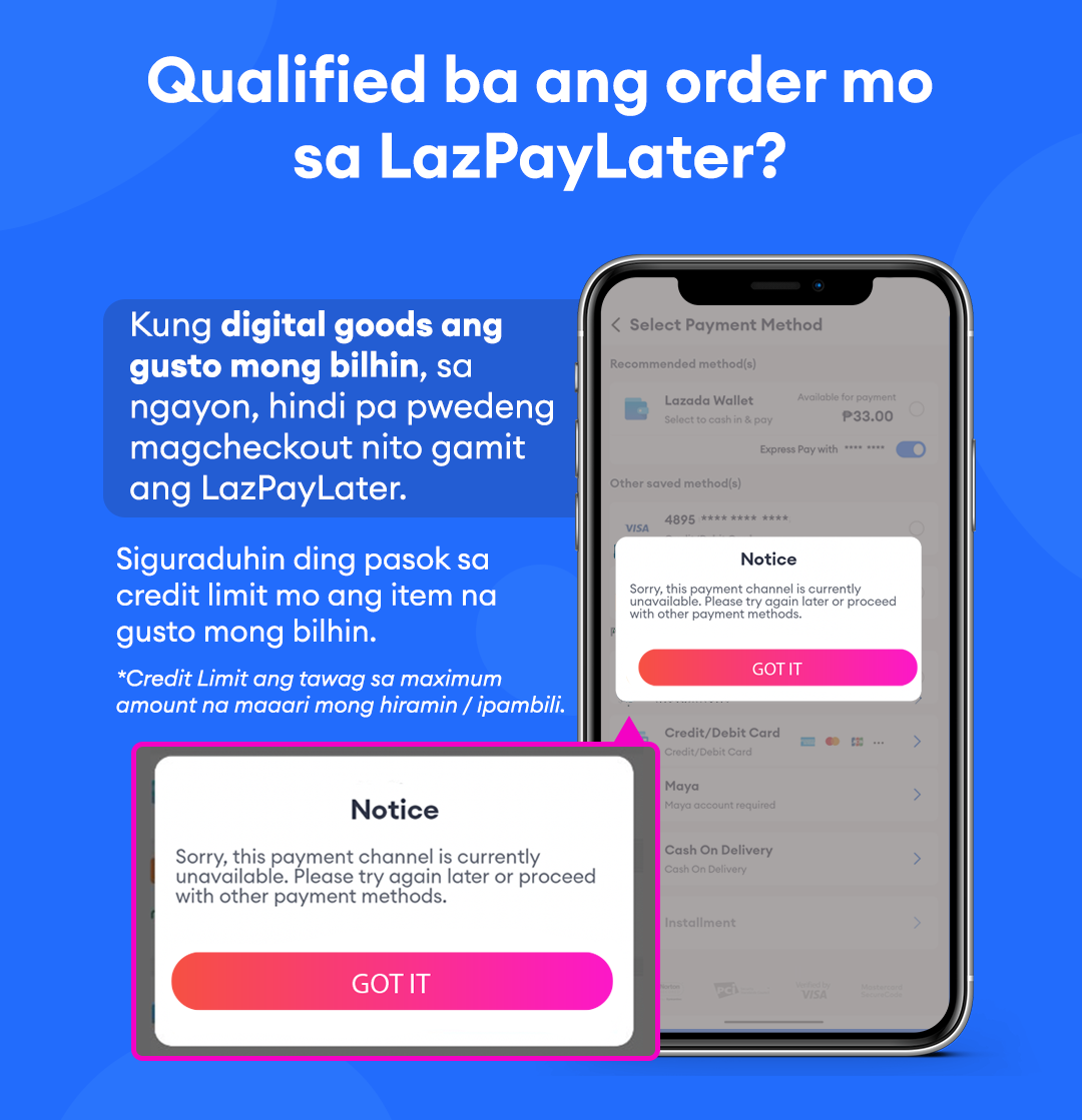 Why is my LazPayLater greyed out? | Lazada