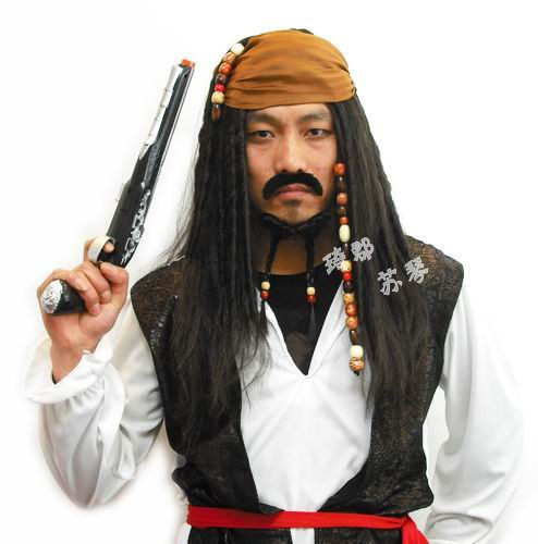 COS Masquerade Show Pirate Captain Hook Wig Pirates of the Caribbean ...