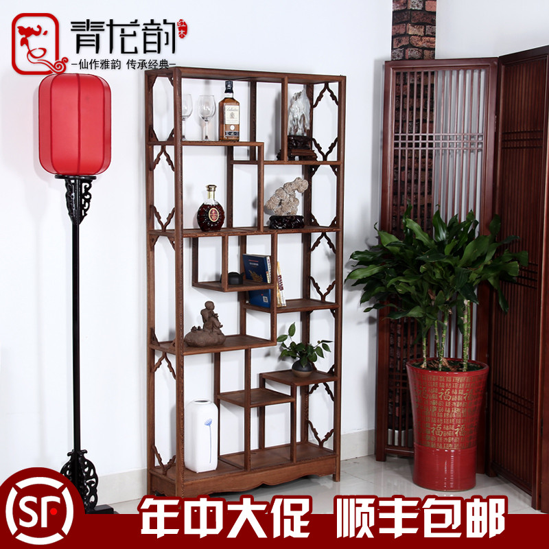 青龙韵简约中式仿古红木鸡翅木博古架J13_青龙韵博古架_太平洋家居网产品库