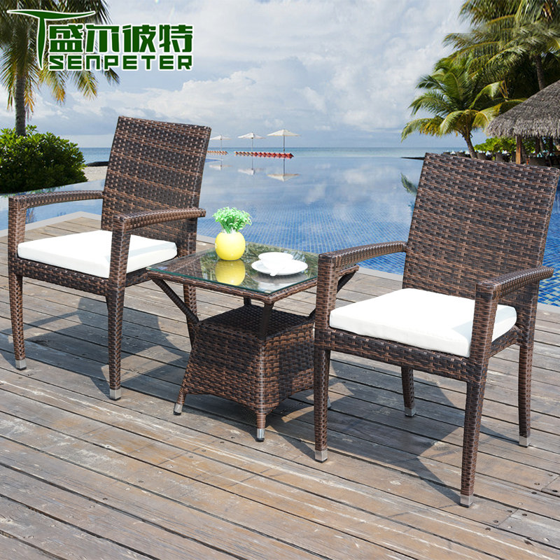 Buy Stock up5-20 Rattan Chair three set balcony terrace leisure tables ...
