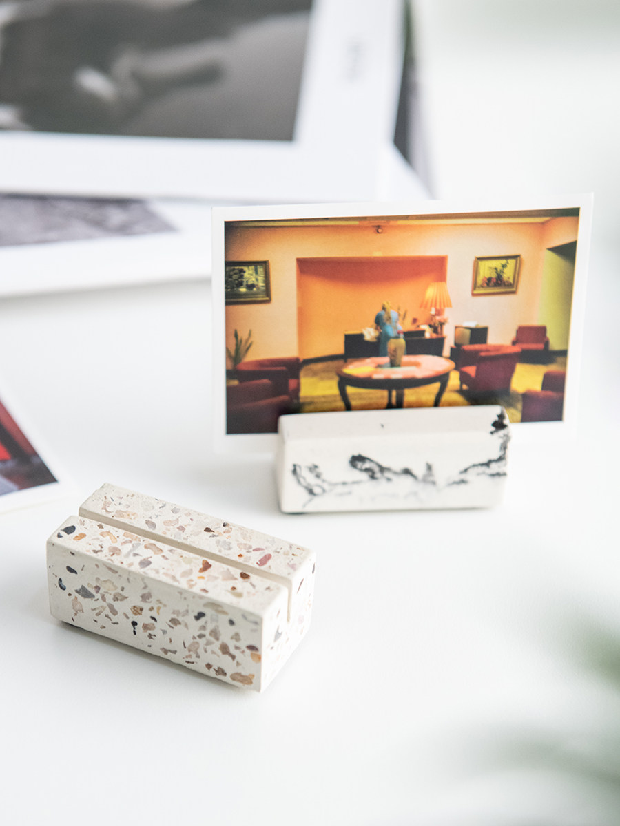 Nordic Simple terrazzo Postcard Holder Desktop Photo Holder Desk Card ...