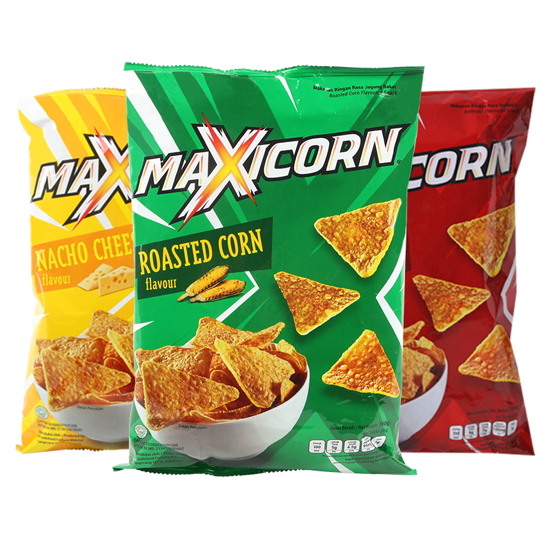MAXICORN印尼进口玉米片6袋芝士奶酪原味玉米脆片膨化薯片小零食