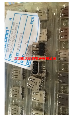 UB1112C-4K5-4F Foxconn原装正品 4P USB 90°黑色的 70/盒