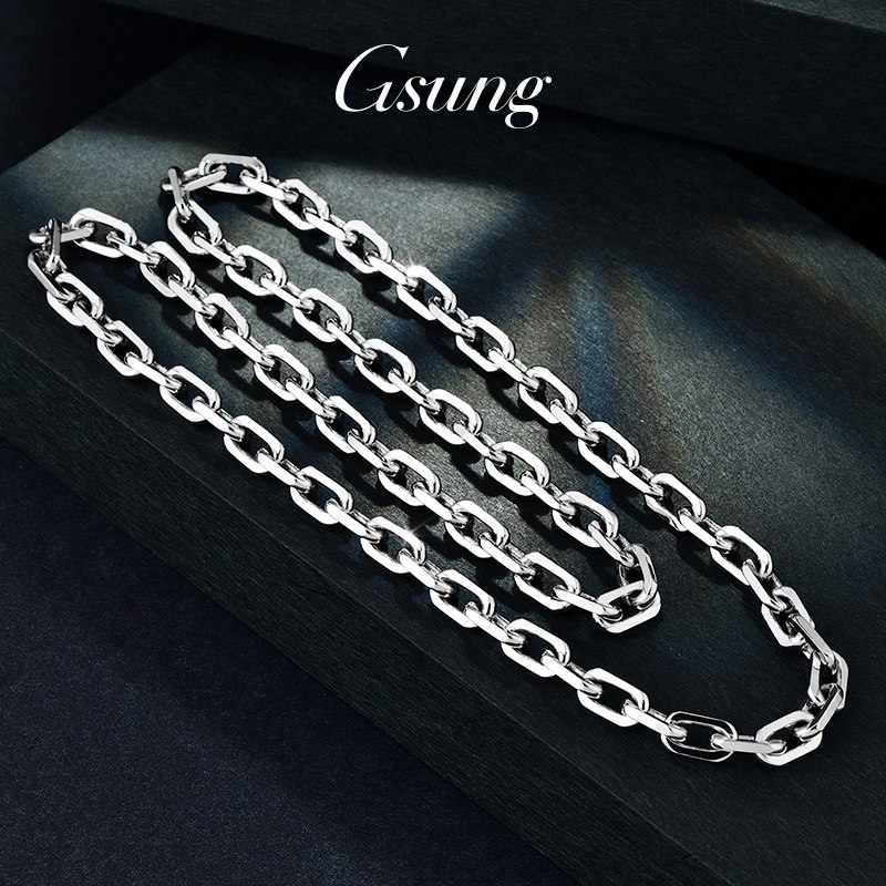 Gsung platinum men's necklace pt950 korean style cross card chain ...