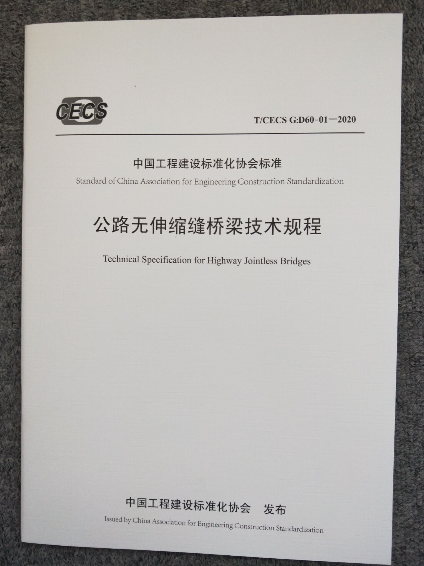 T/CECS G：D60-01-2020 公路无伸缩缝桥梁技术规程-Taobao