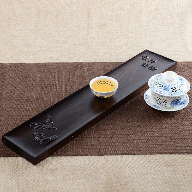 [USD 26.03] Black sandalwood whole solid wood small tea plate square ...