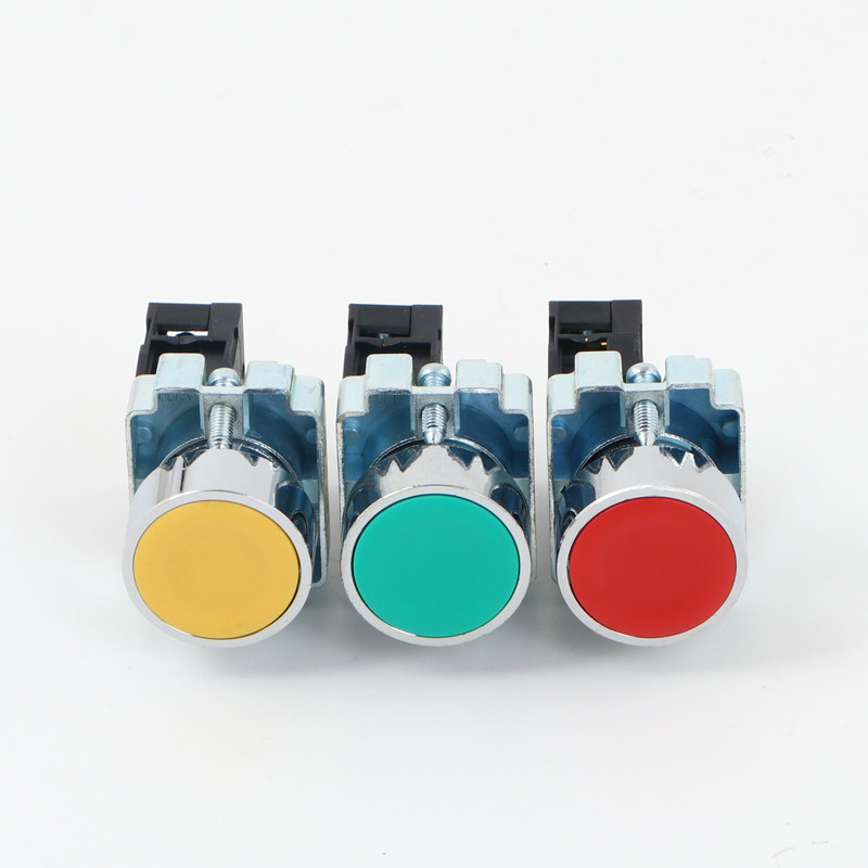 BA31C Flat Head Green Button Start Button Switch Alloy Copper Silver Point