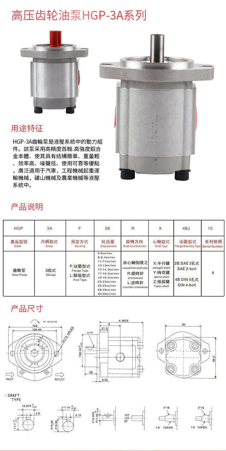 高压齿轮油泵HGP-3A 11R/14R/17R/19R/23R/25R/28R/30R高压齿轮泵-阿里巴巴