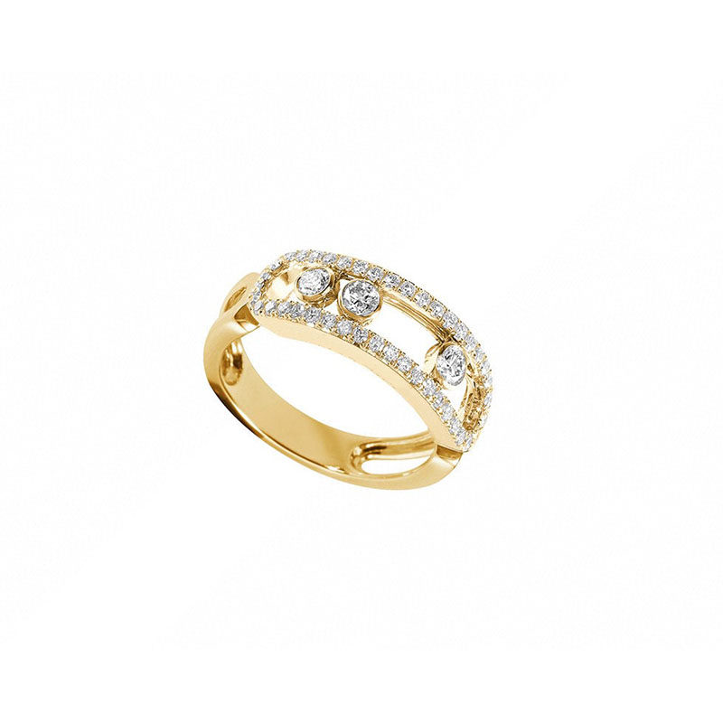 Moving diamond light luxury high sense S925 sterling silver plated 18K ...