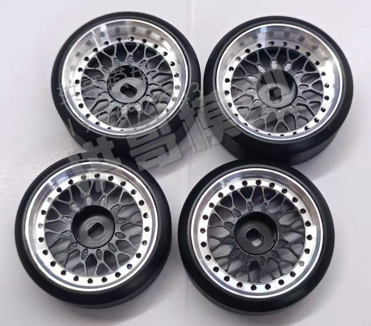 RC蚊车HGD1 MINI-Q MINI-D MINI-ZDRZ伟力BBS金属轮毂漂移胎黑银