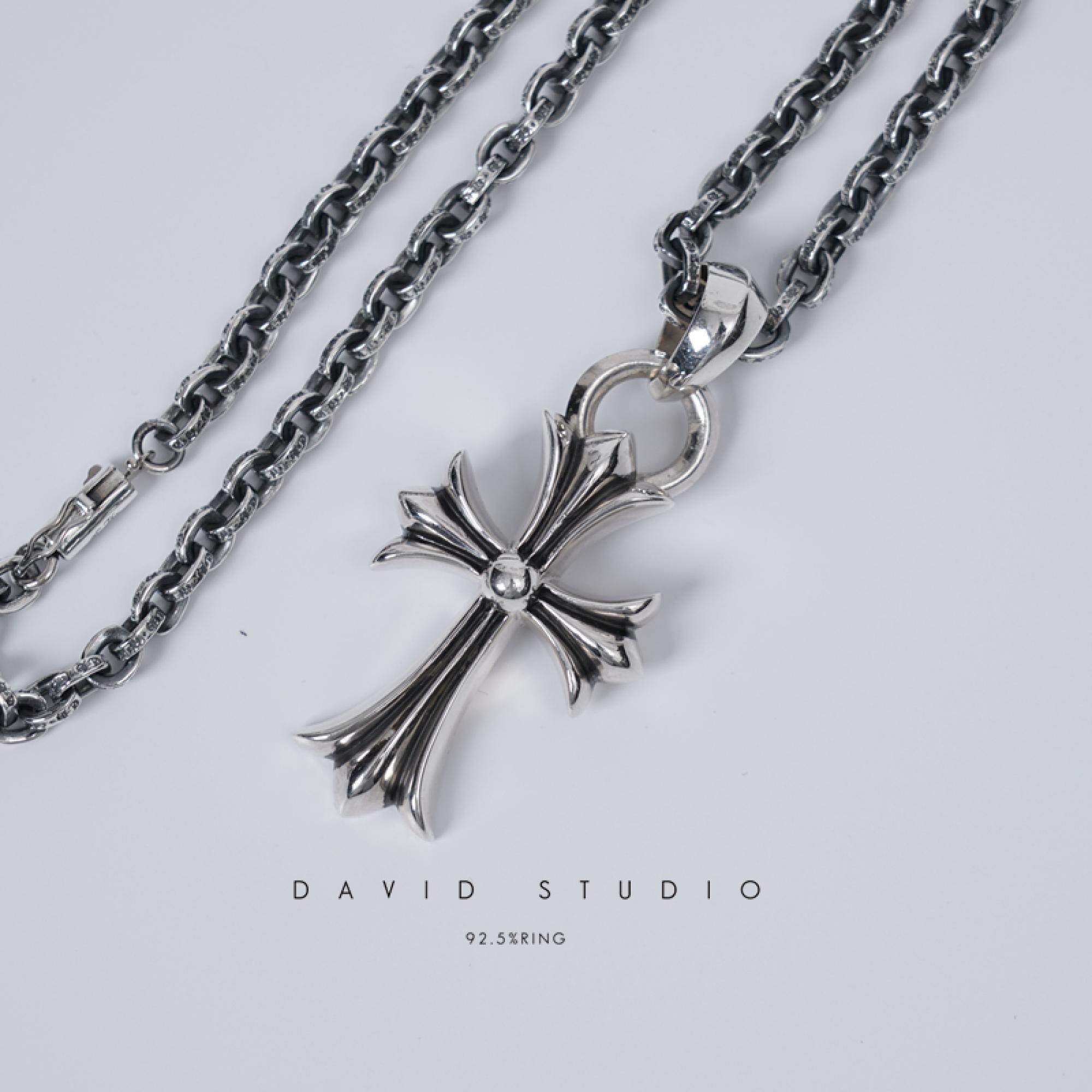 David Studio 925纯银十字架项链：💍粗犷机车风，刻字定制，男女通吃！🔥-项链-淘宝好物网