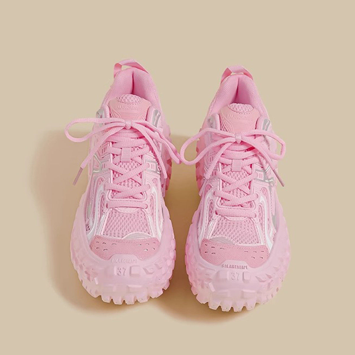 25 years new kiss basium dad shoes women's pink high 9cm thick bottom ...