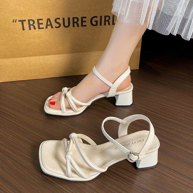 Basium french thick heel sandals 2025summernew arrival: fairy style ...