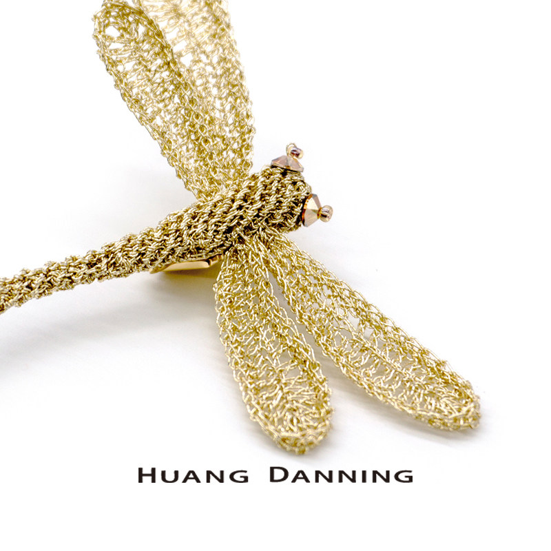 HUANG DANNING【Alice的仙境花园】法式钩针胸针，金银色蝴蝶蜻蜓，让你成为派对焦点！-胸针-淘宝好物网