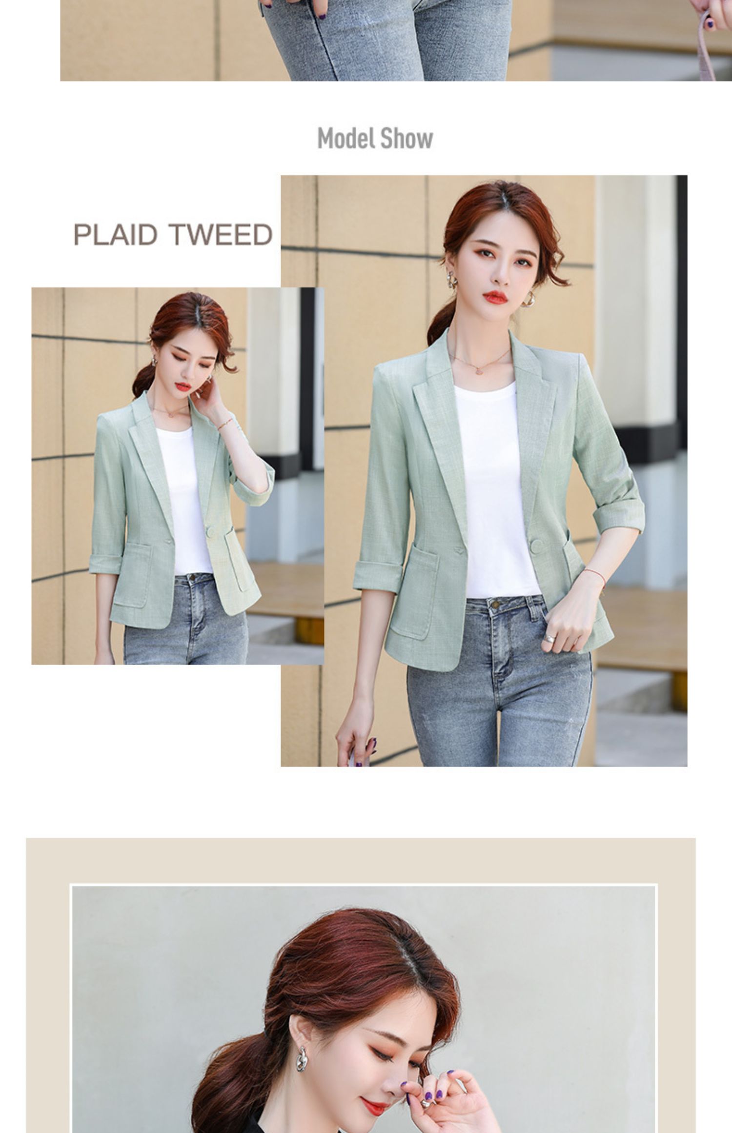 小西裝外套女夏季薄款休閑2025新款短款小個子七分袖亞麻女士西服|金秋購物節，全站最高39%回饋，消費滿額再抽999黃金|西裝|ETMall東森購物網