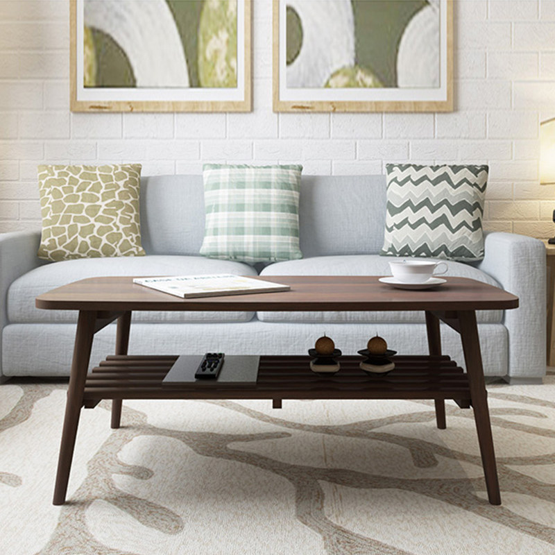 Japanese double-decker coffee table small apartment Nordic living room ...