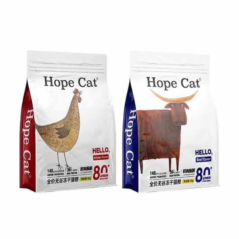 Hope Cat希望貓糧鮮肉無谷凍幹雞肉牛肉鱈魚成幼貓全階段營養貓糧-Taobao