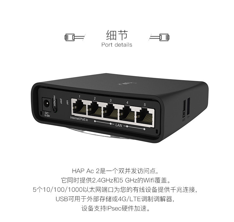 MikroTik RBD52G-5HacD2HnD-TC全千兆双频wifi无线路由器hAP ac2-阿里巴巴