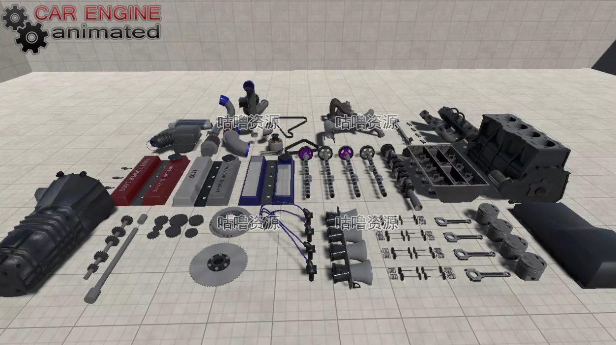 Unity3D Car Engine Animated - i4 1.0 汽车发动机引擎动画模型：数据说话！_游戏推荐_淘宝游戏网