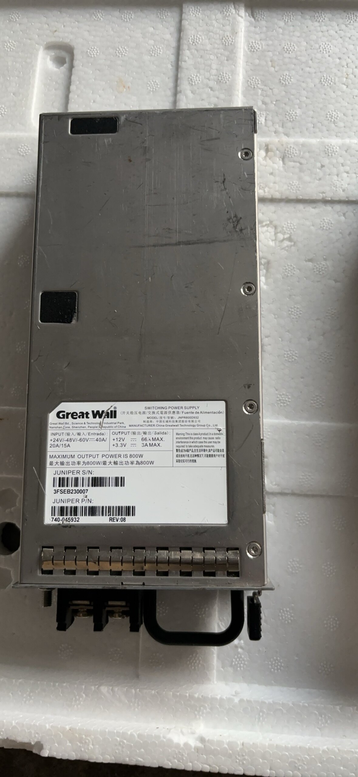 Juniper PWR-MX104-DC-S 740-045932：數據中心必備的高效直流電源！⚡