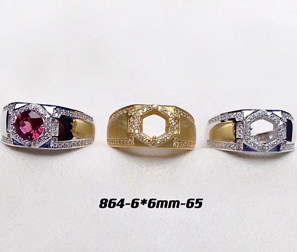 豪華大氣新款S925純銀鍍白金黃金色代鑲嵌鎂鋁石榴石6*6mm超閃耀