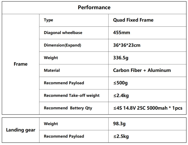 INNLOI X450 500mm Carbon Fiber Fixed Frame Quad 4 Rotate Quadcopter FPV ...