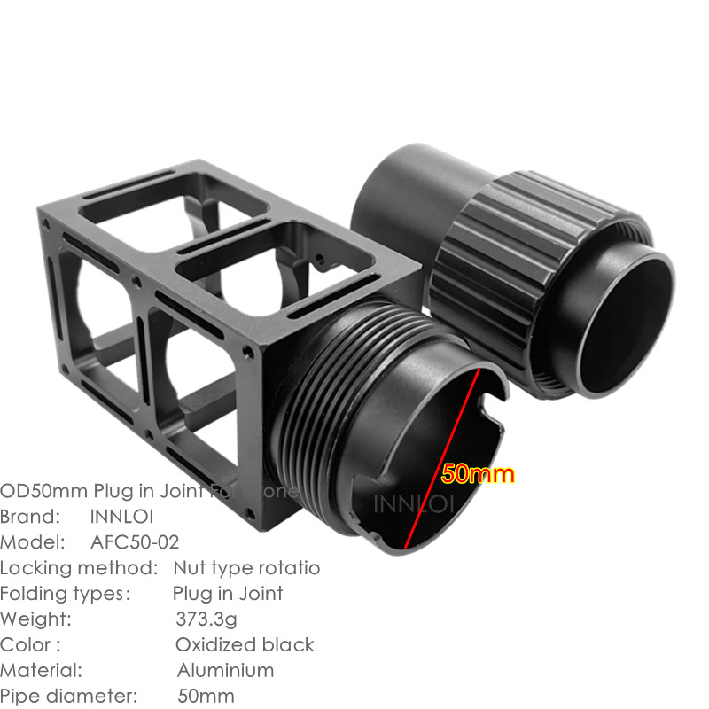 INNLOI 50mm 50mm Plug in Aluminium Joint OD50 Drone Boom Tube Pipe ...