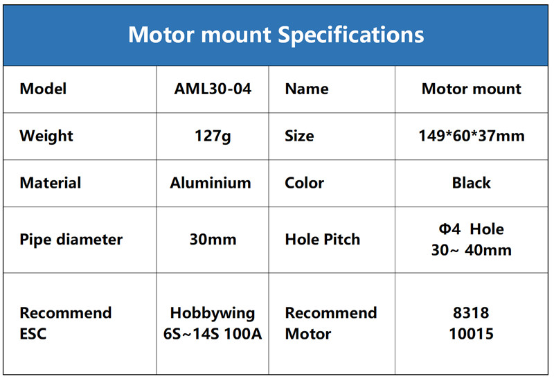 INNLOI DIY 30 Motor Mount 30mm Pipe Aluminum Mounting Base Hobby Wing ...