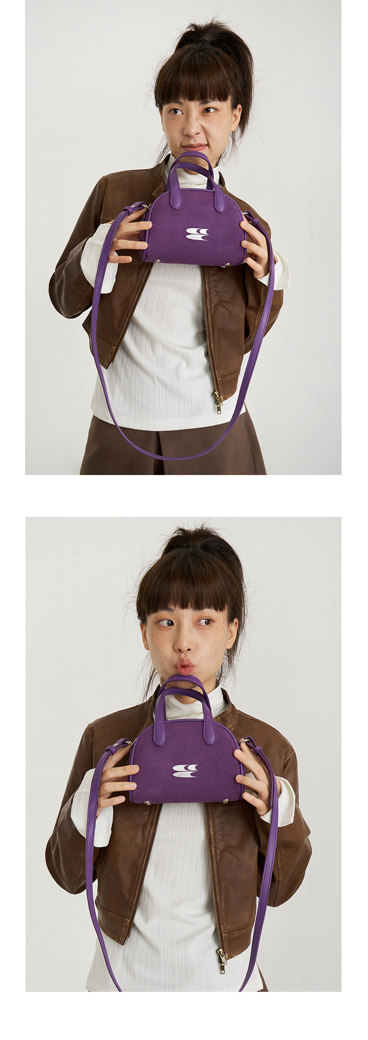 CryingCenter 经典3C LOGO 紫色mini波士顿包 哭喊中心 - Crying center哭喊中心旗舰店