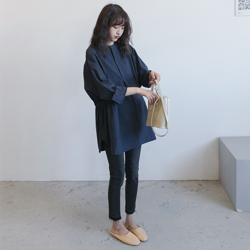 Japanese maternity autumn shirtdress, 2024new arrivalpopularfashionlong ...