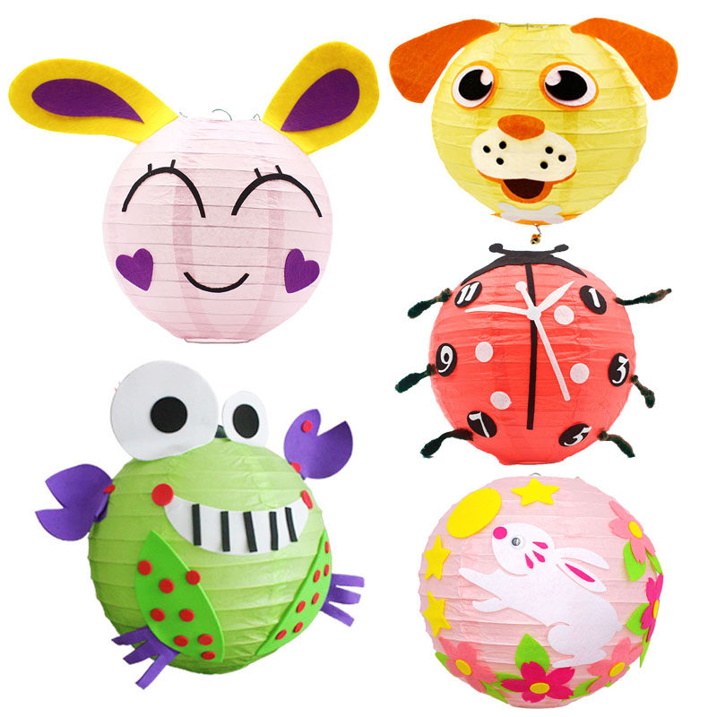 Children's Mid-Autumn Festival handmade lanterns made diy materials ...