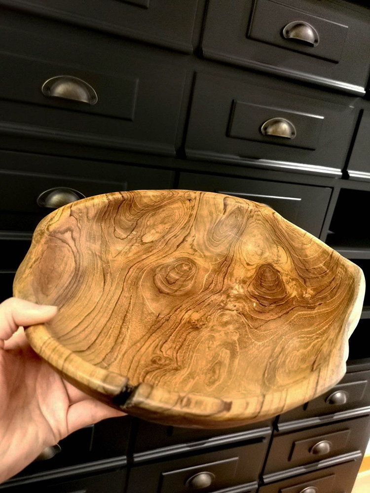 [USD 49.89] Solid Wood Fruit Plate Tea Wood Plate Fruit Plate Natural ...