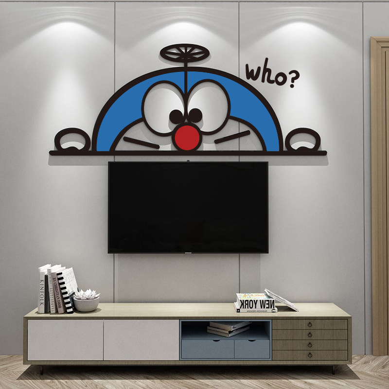 [USD 15.13] Doraemon sticker children's room with a background of the ...