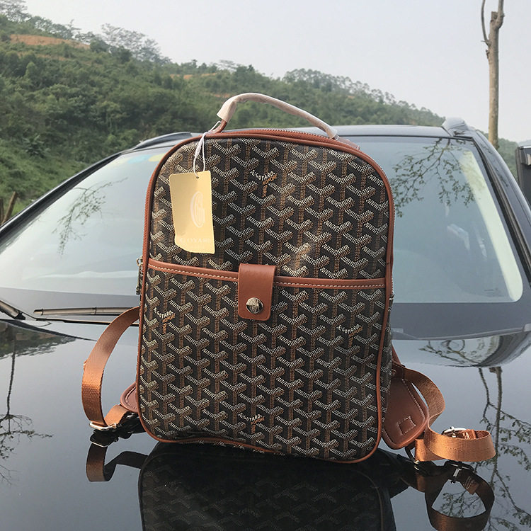 2020 new leather goya backpack travel backpack goyard student bag ...