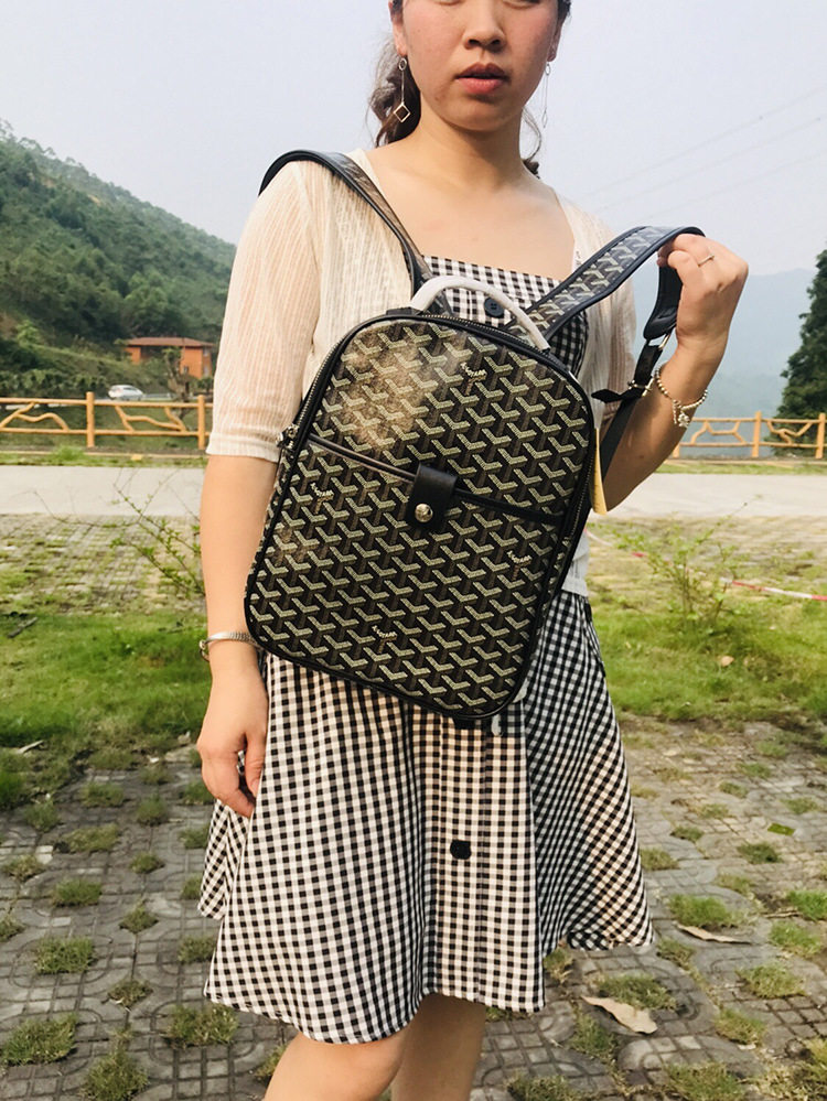 2020 new leather goya backpack travel backpack goyard student bag ...