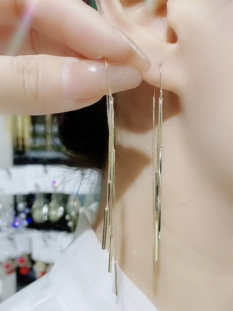 25 new trendy gold tassel threader earrings: a must-have anti-loss ...
