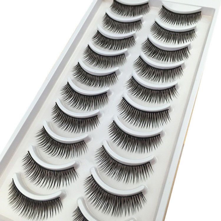 Nature's thick fake eyelashes without makeup artificial hard stem ...