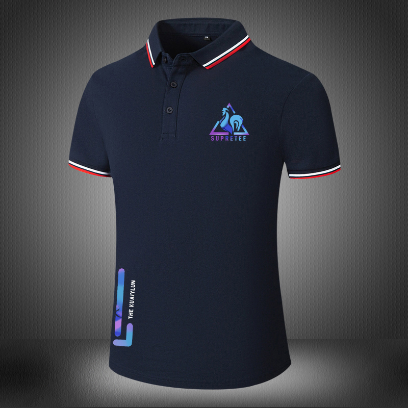 男士輕奢短袖polo衫夏季新款T恤男商務休閒翻領半袖冰絲T恤上衣潮-Taobao