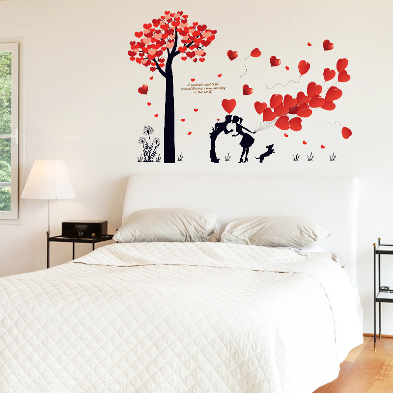 Bedroom bedside warm romantic decorative stickers wall stickers girl ...